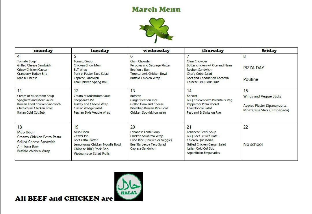Cafeteria & Menu - North Trail High School